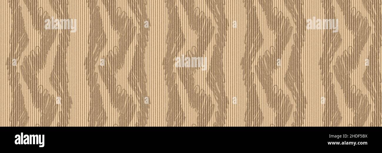 Ecru recycled corrugated card paper border texture. Patterned neutral ...
