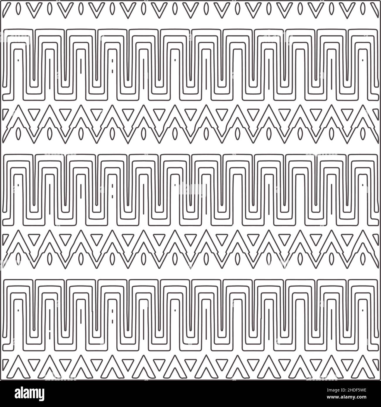 Vector ethnic pattern with symmetrical elements . Repeating geometric ...