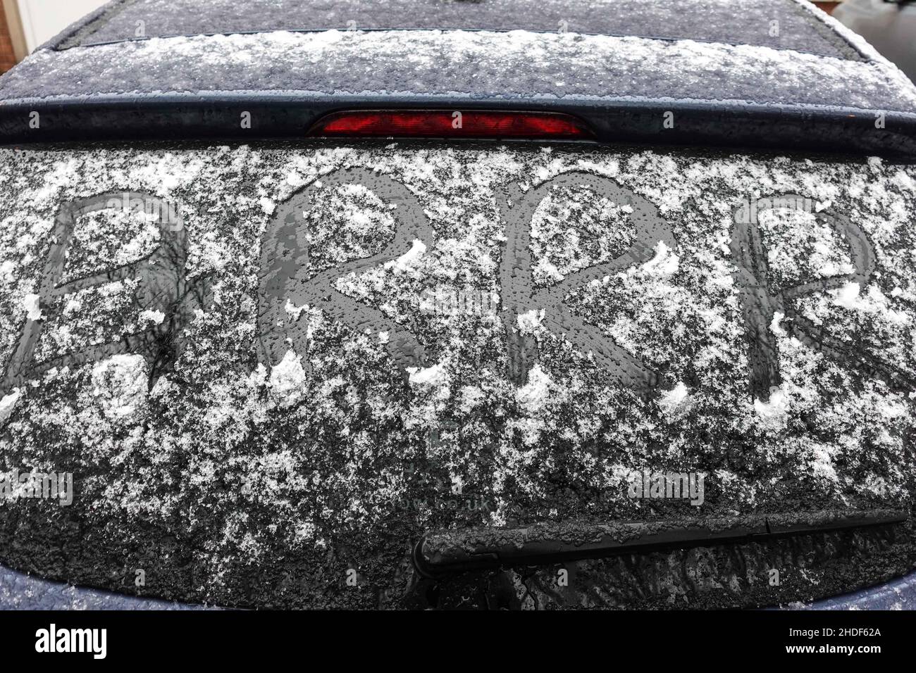 Birmingham, UK. 6th Jan, 2022. The letter BRRR are scrawled on a ...