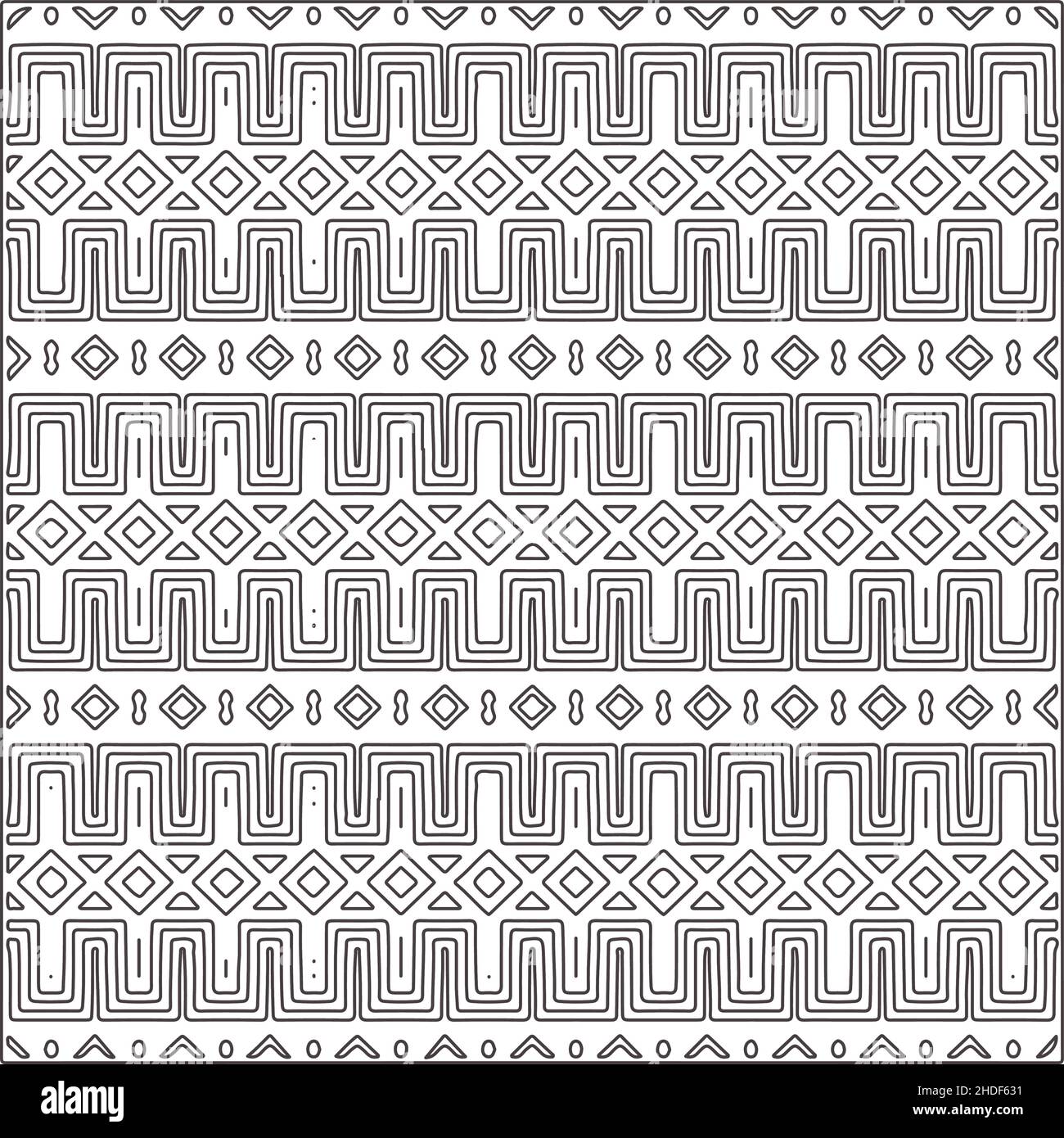 Vector ethnic pattern with symmetrical elements . Repeating geometric ...