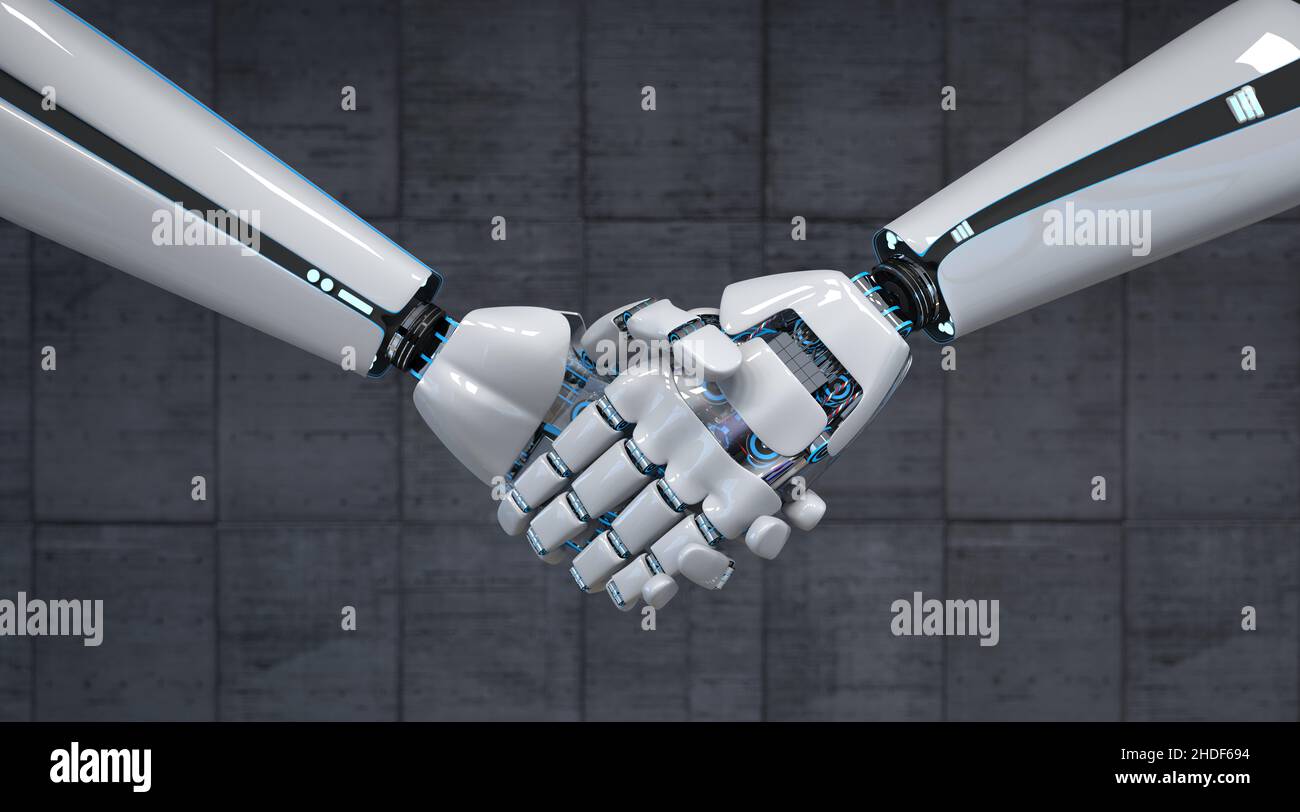 Humanoid robots shaking hands hi-res stock photography and images - Alamy