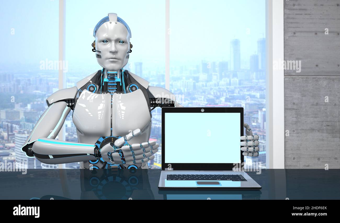 3d rendering office robots hi-res stock photography and images - Alamy