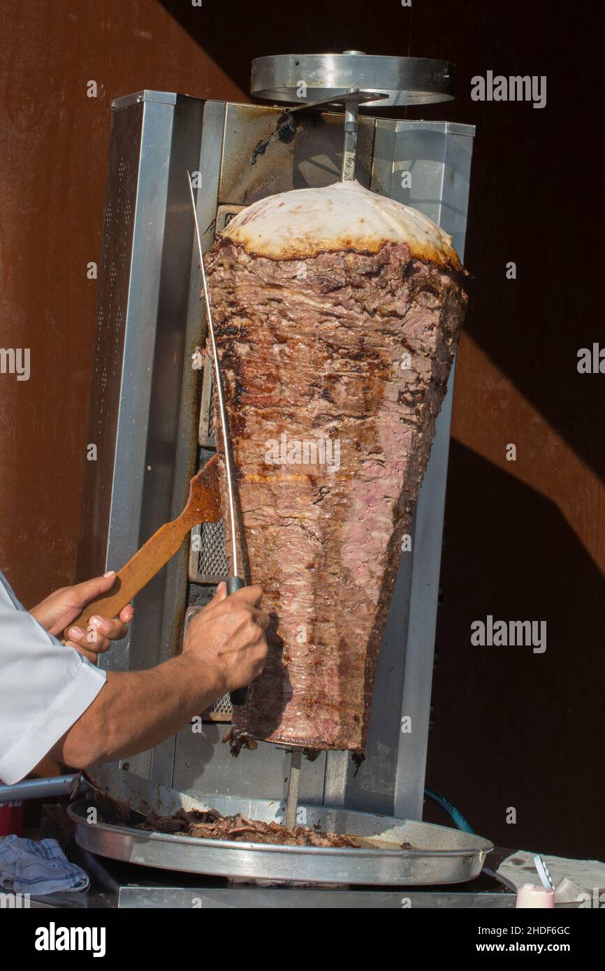 doner kebab, döner, kebab spit, doner kebabs, döners Stock Photo - Alamy
