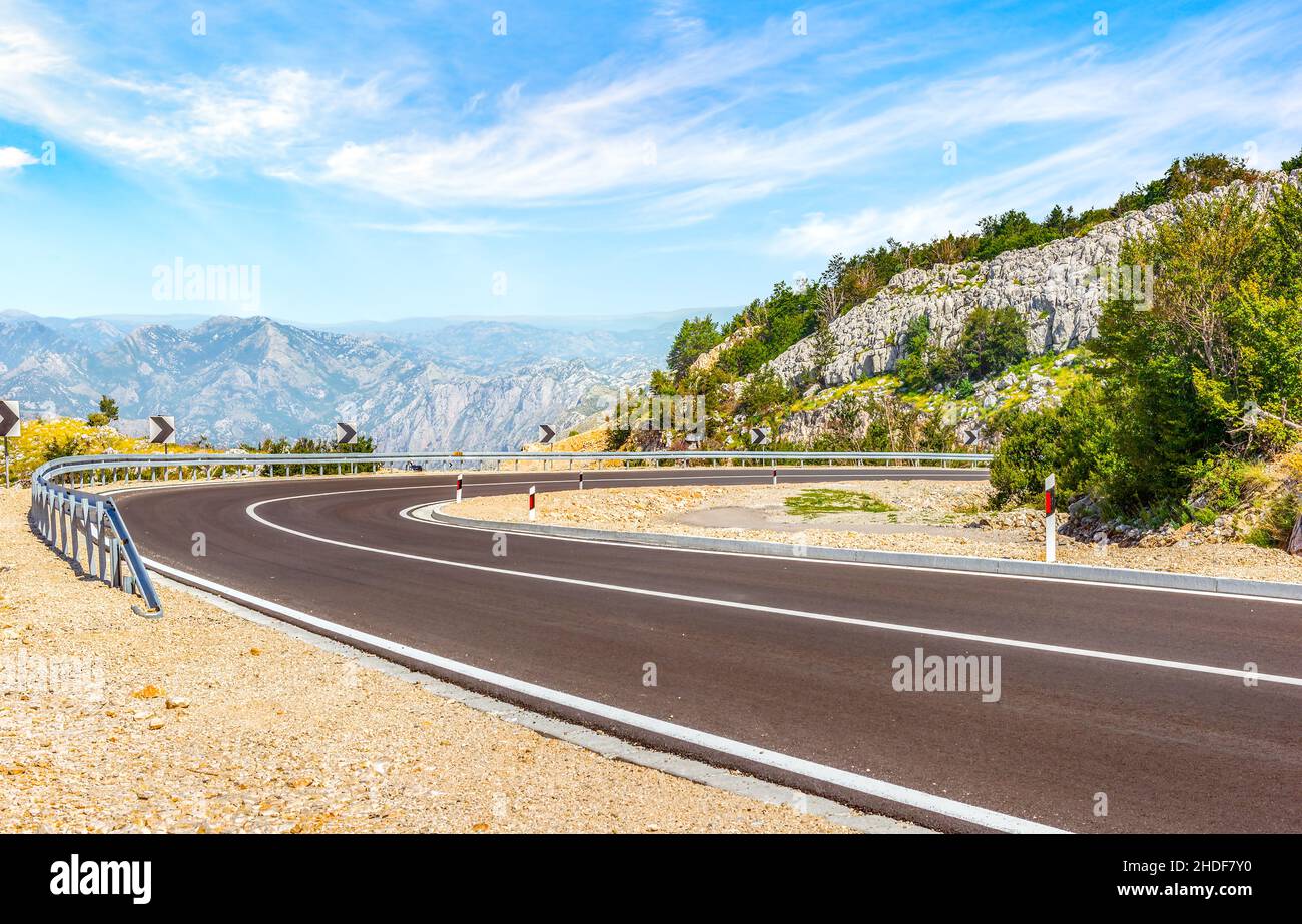 mountain range, street, curve, mountain ranges, road, roads, streets ...