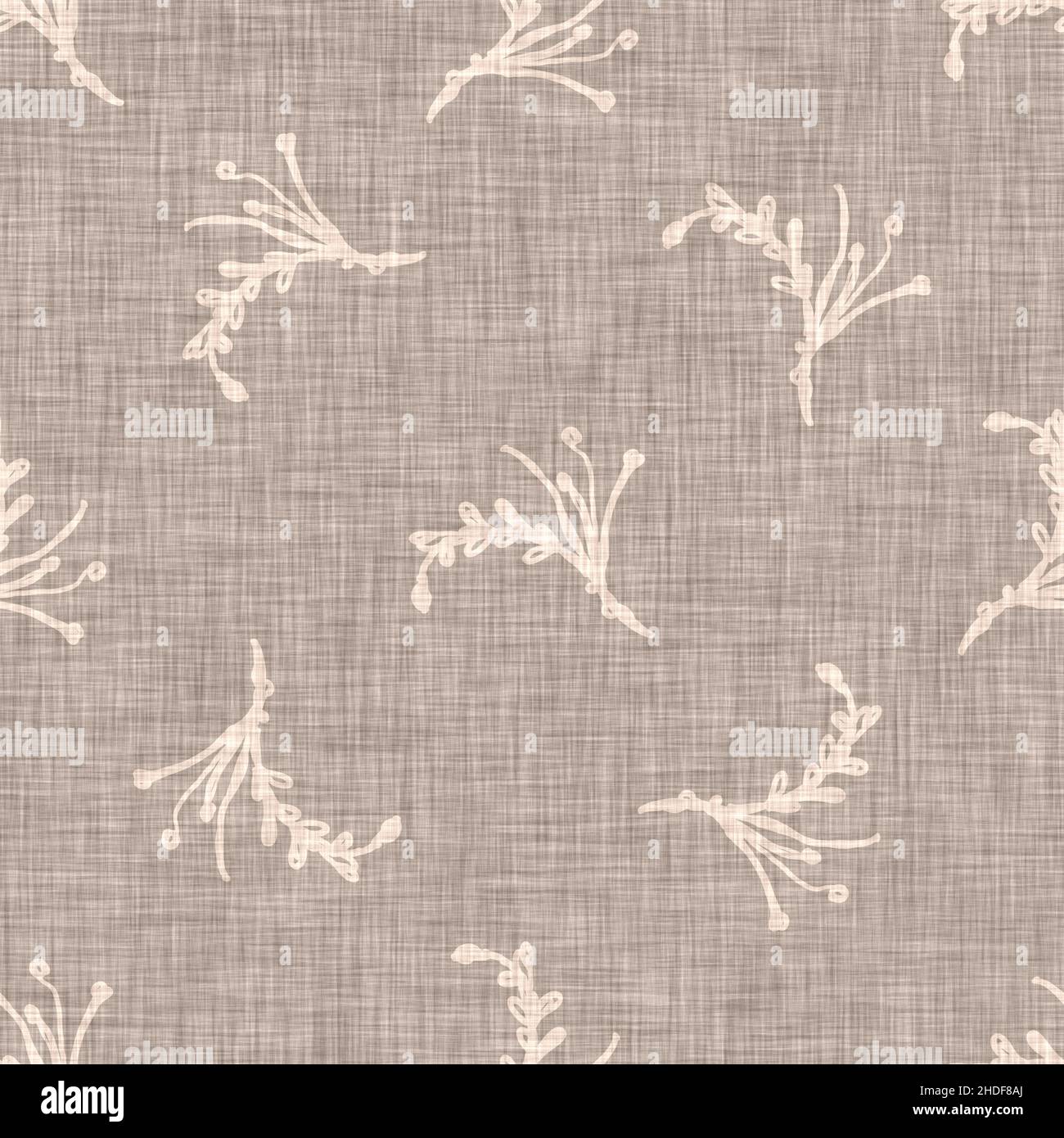 Seamless minimalist doodle flower pattern background. Calm two tone ...