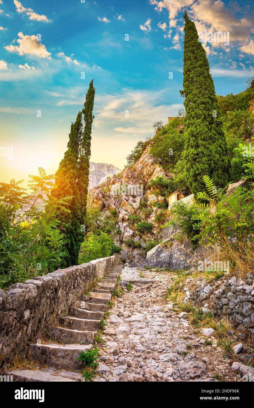 down, stairs, montenegro, downs, staircase, montenegros Stock Photo - Alamy