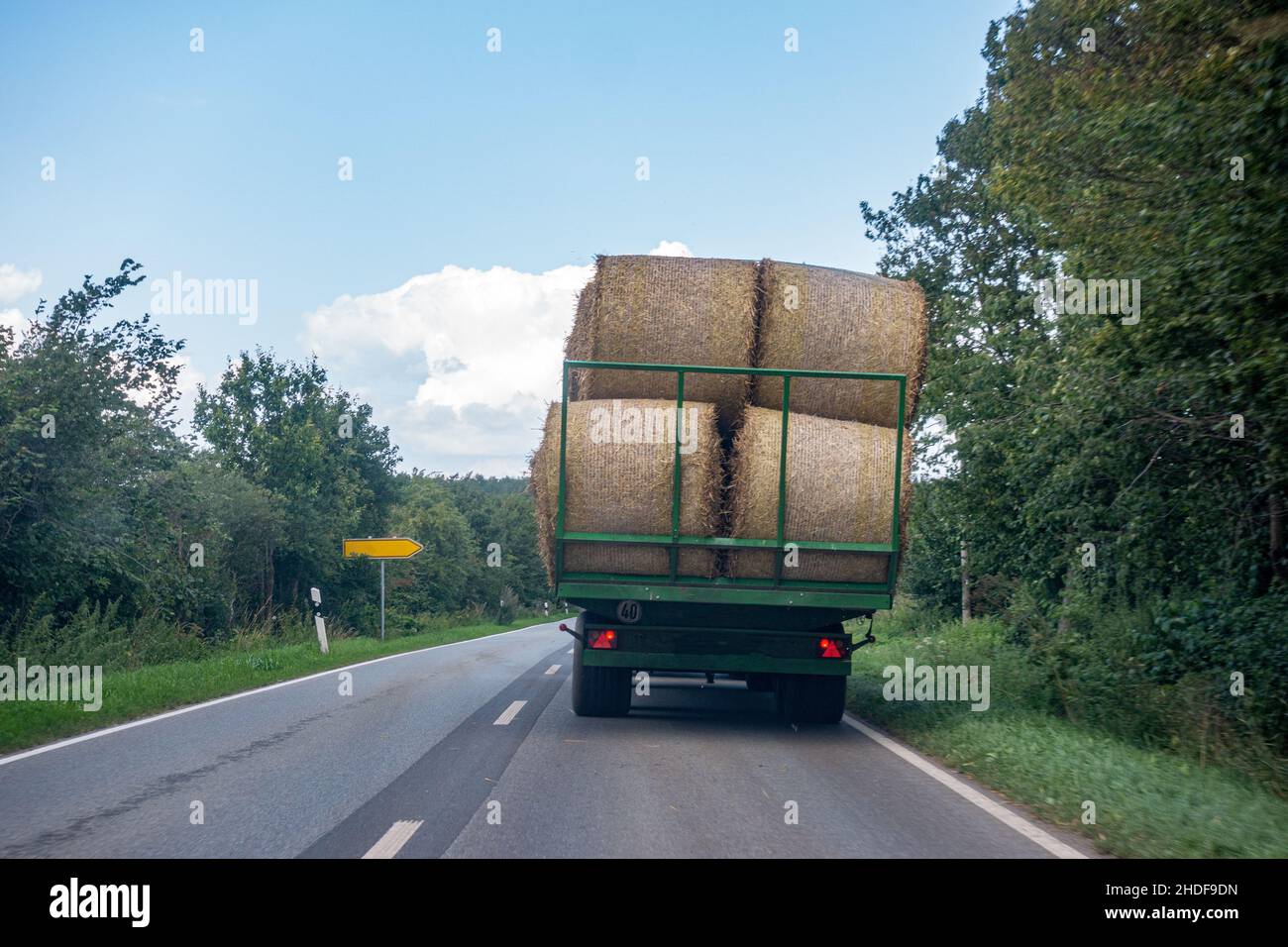 straw bales, tractor, road, straw bale, tractors, roads, street ...