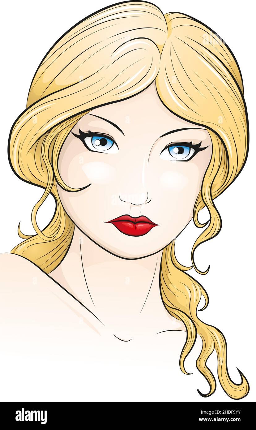 Long blonde hair clipart hi-res stock photography and images - Alamy