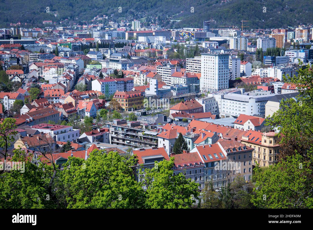 Aerial panorama view graz hi-res stock photography and images - Alamy