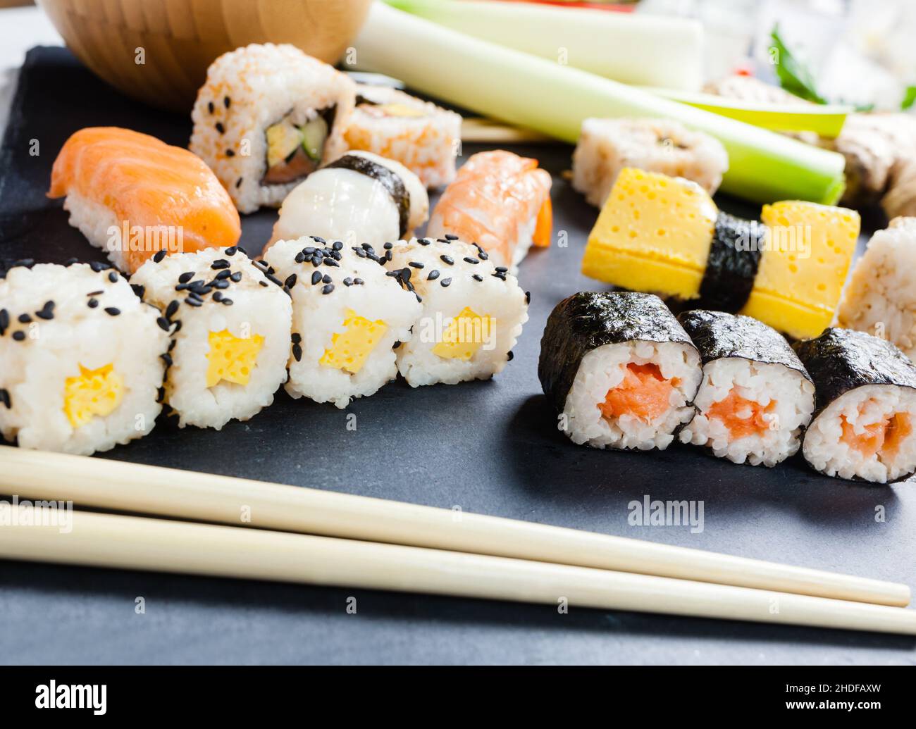 maki, inside out rolls, tamagoyaki, nigiri sushi, makis, tamagoyakis ...