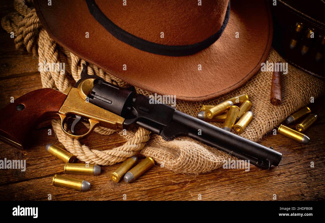 Cowboy revolver hi-res stock photography and images - Alamy