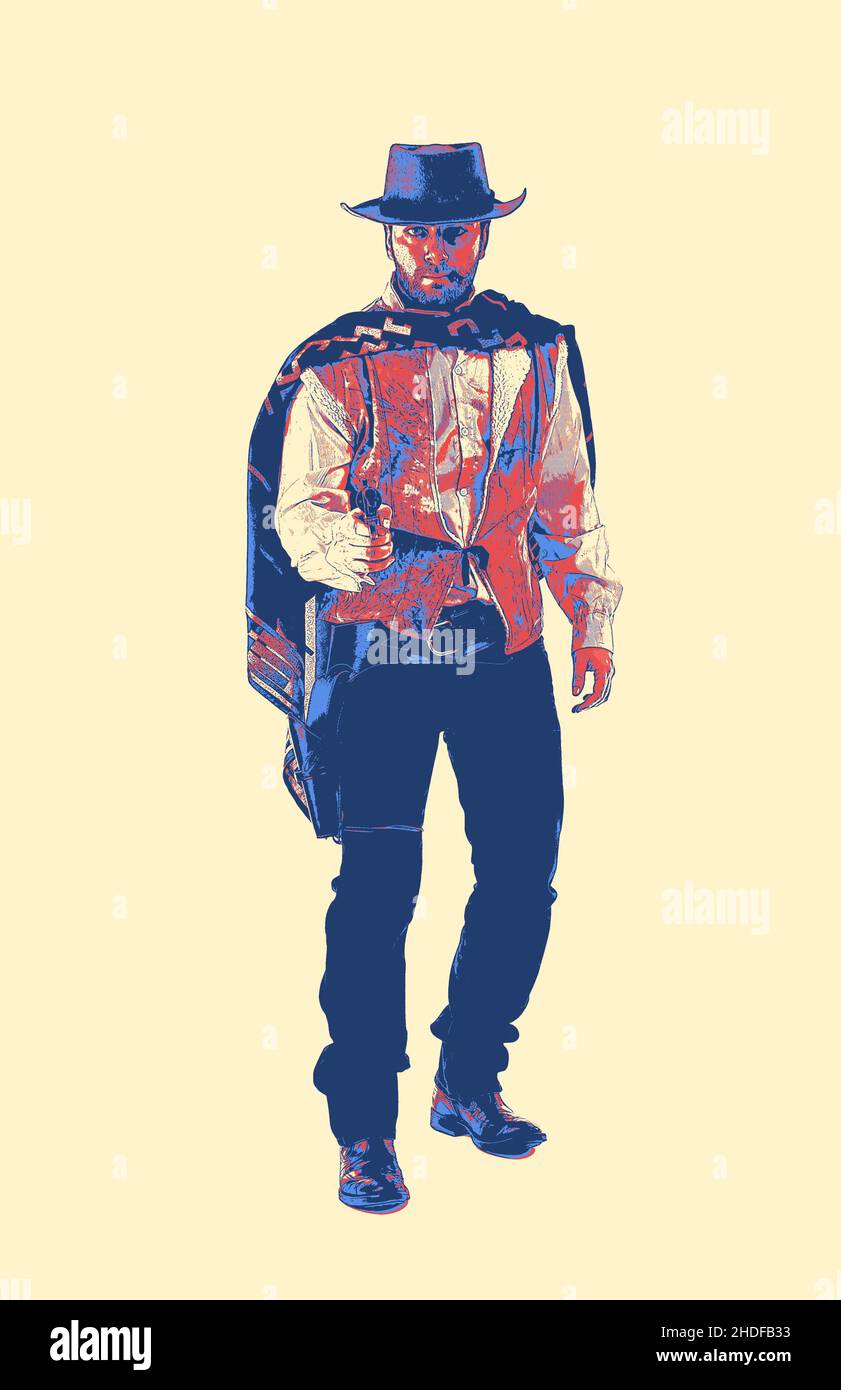 Cowboy illustration hi-res stock photography and images - Alamy