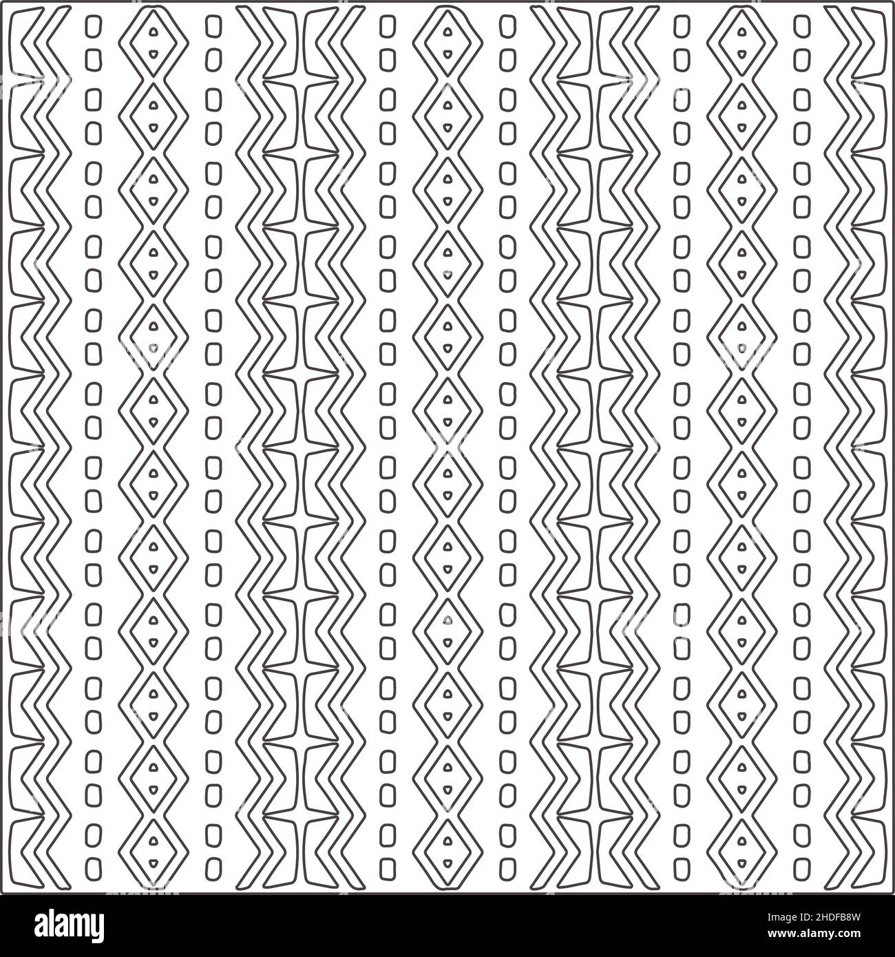 Vector ethnic pattern with symmetrical elements . Repeating geometric ...