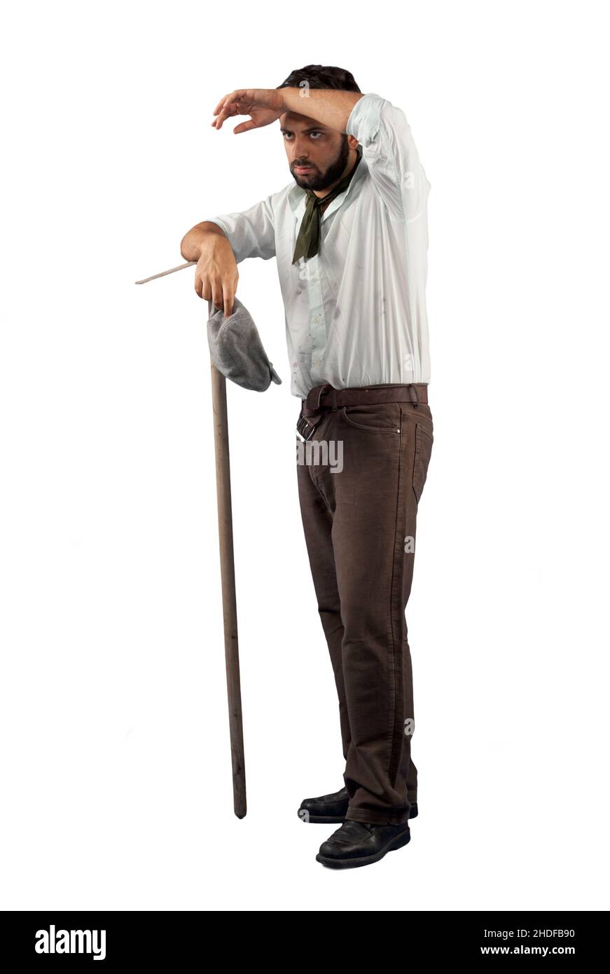 Farm worker standing on Cut Out Stock Images & Pictures - Alamy