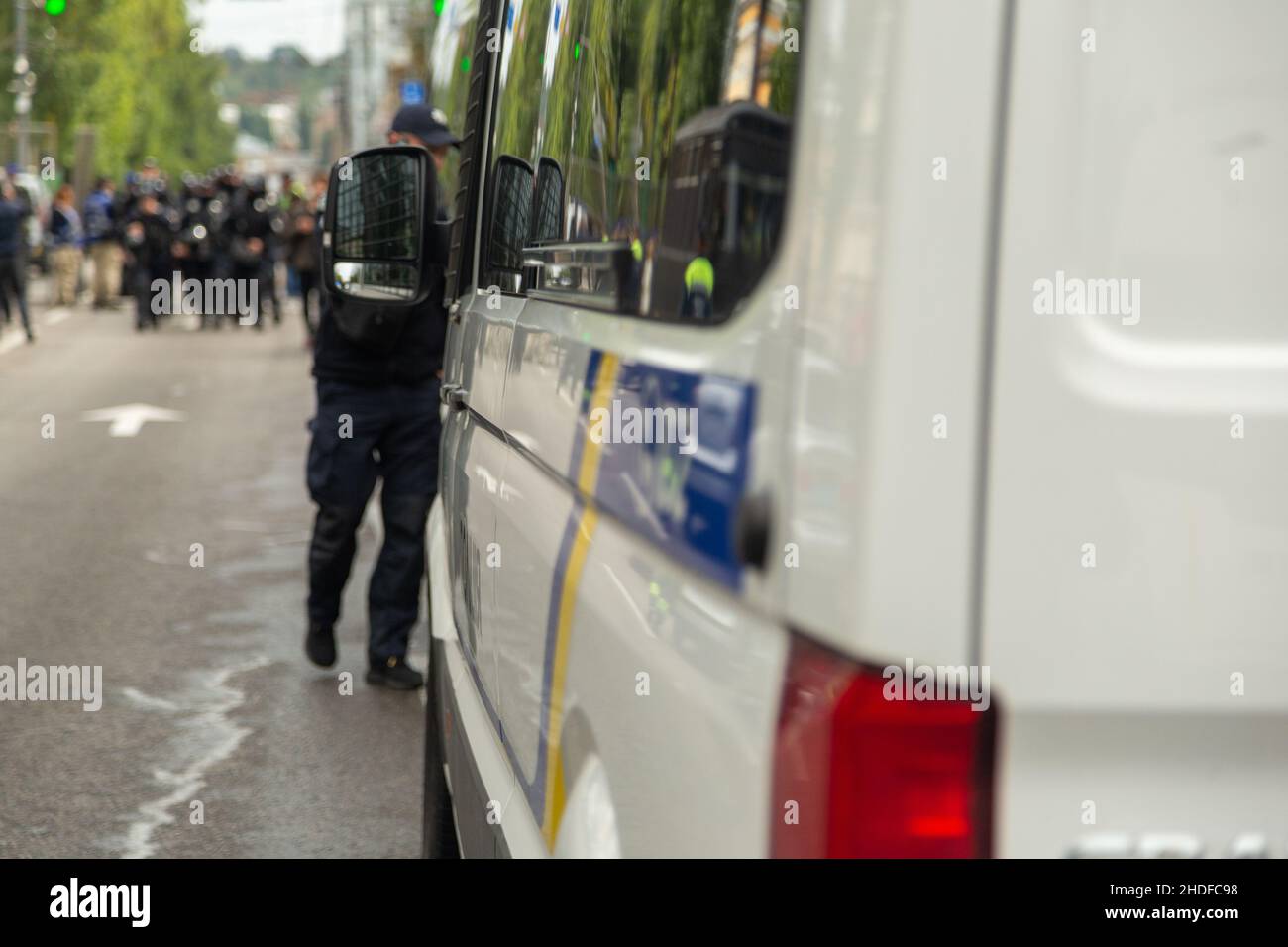 Police special bus to transport units. Kyiv, Ukraine Stock Photo - Alamy