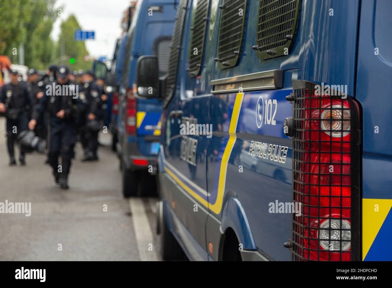 Police special bus to transport units. Kyiv, Ukraine Stock Photo - Alamy
