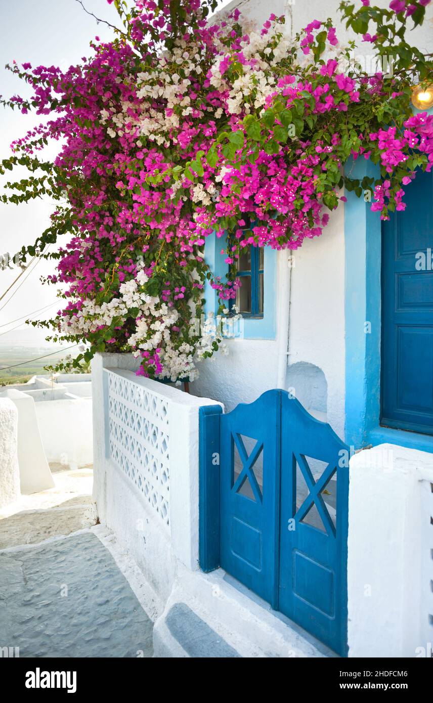 greece, garden gate, typical feature, picturesque, greeces, garden ...