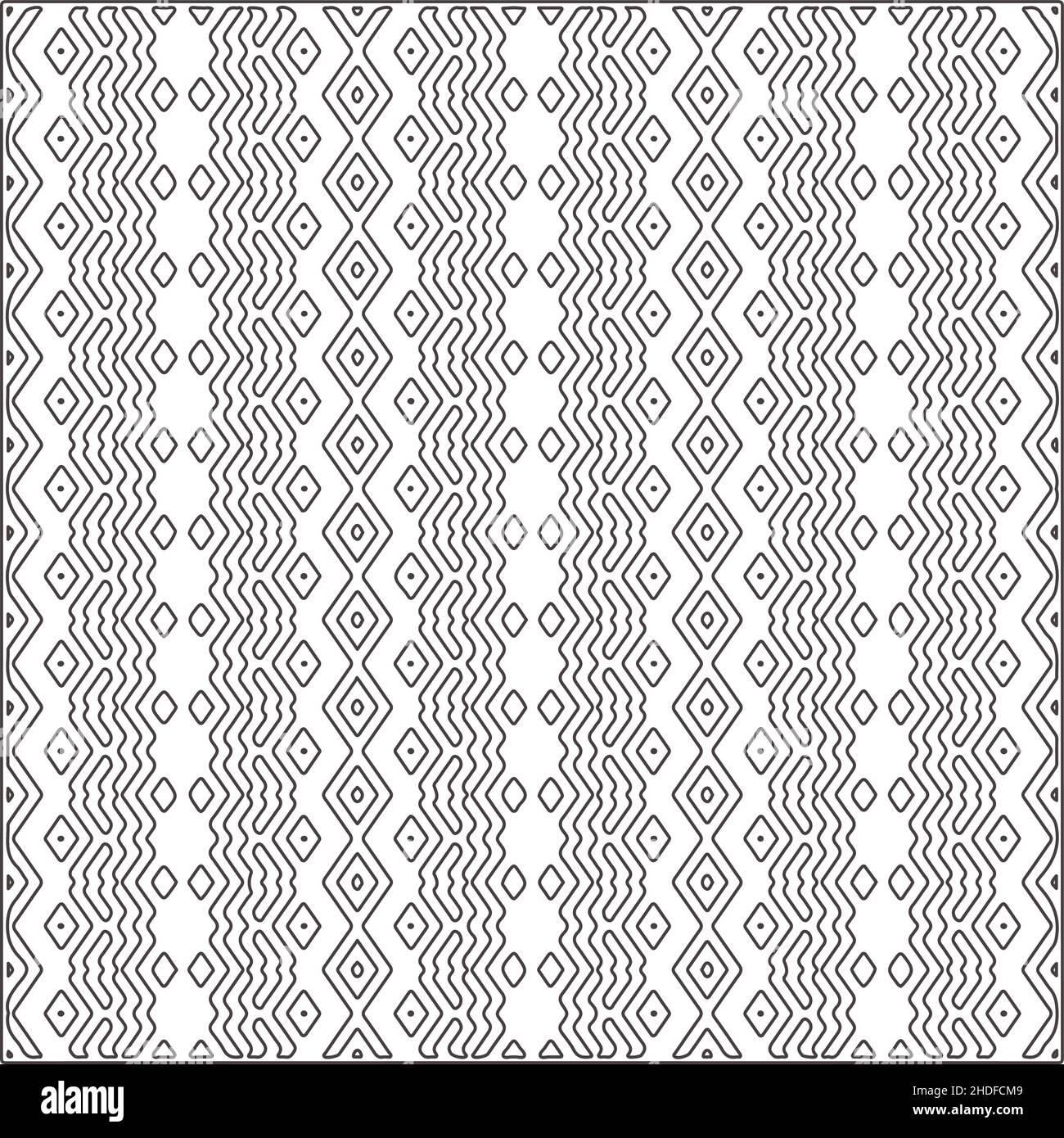 Vector ethnic pattern with symmetrical elements . Repeating geometric tiles from striped ...