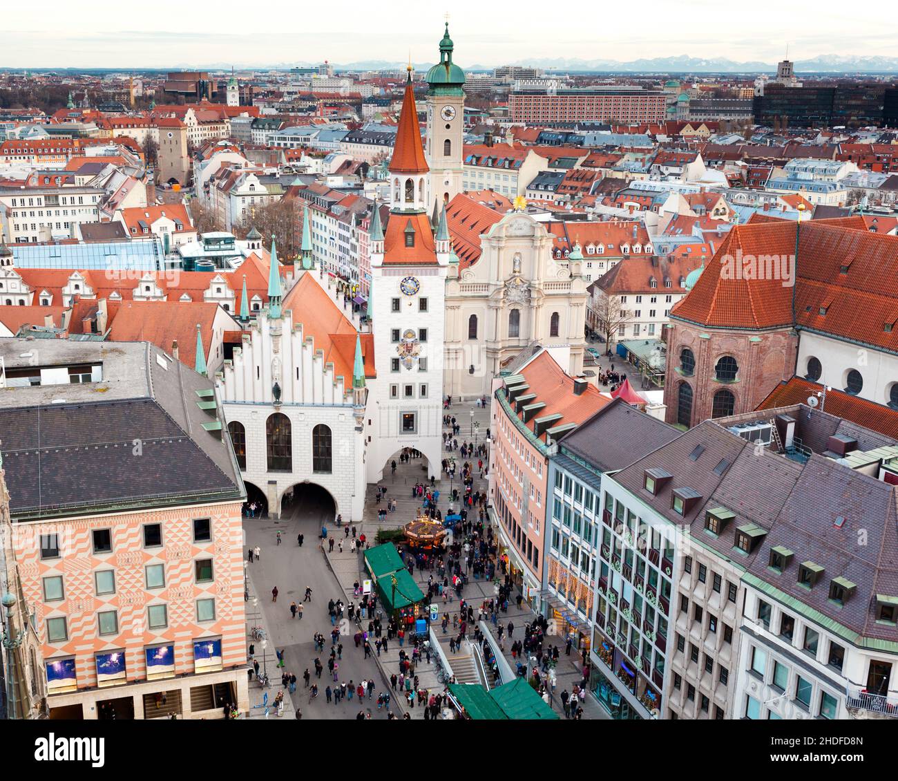 old town, munich, marienplatz, old towns, munichs, marienplatzs Stock ...