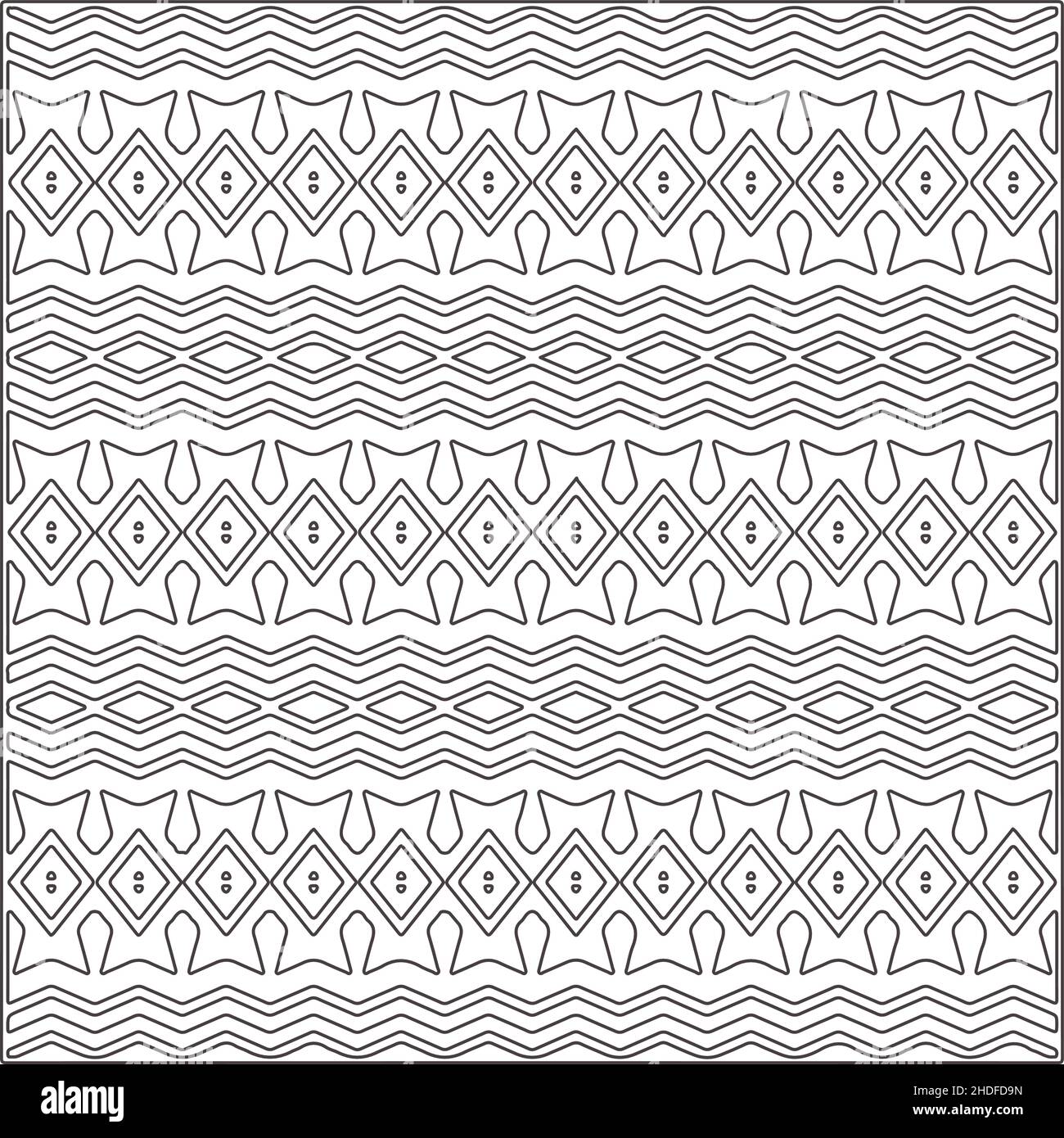 Vector ethnic pattern with symmetrical elements . Repeating geometric ...