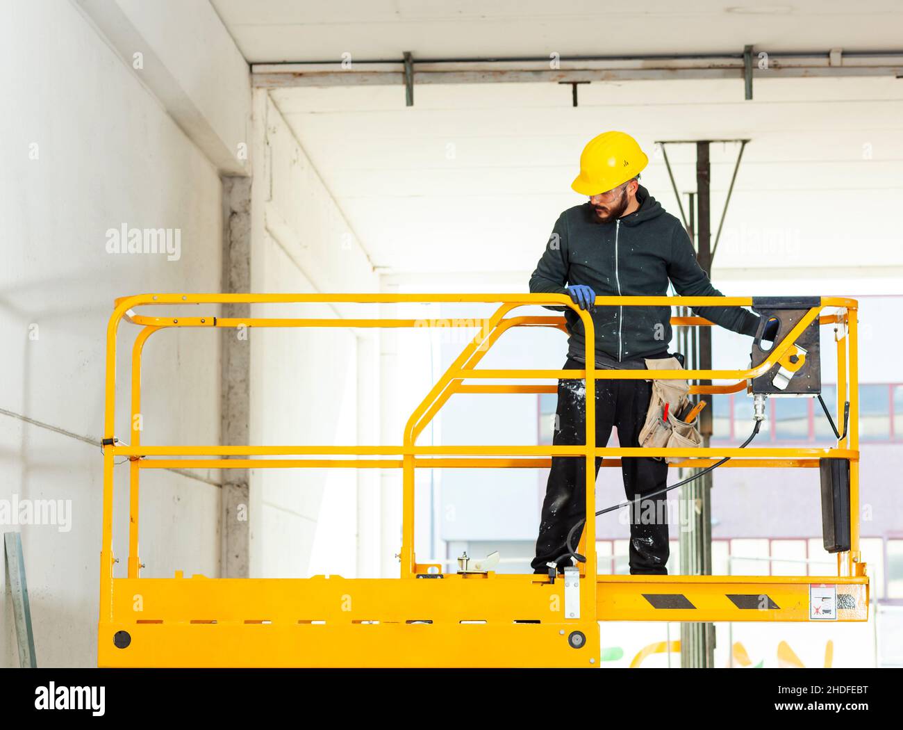 construction worker, work platform, construction, blue collar, builder ...