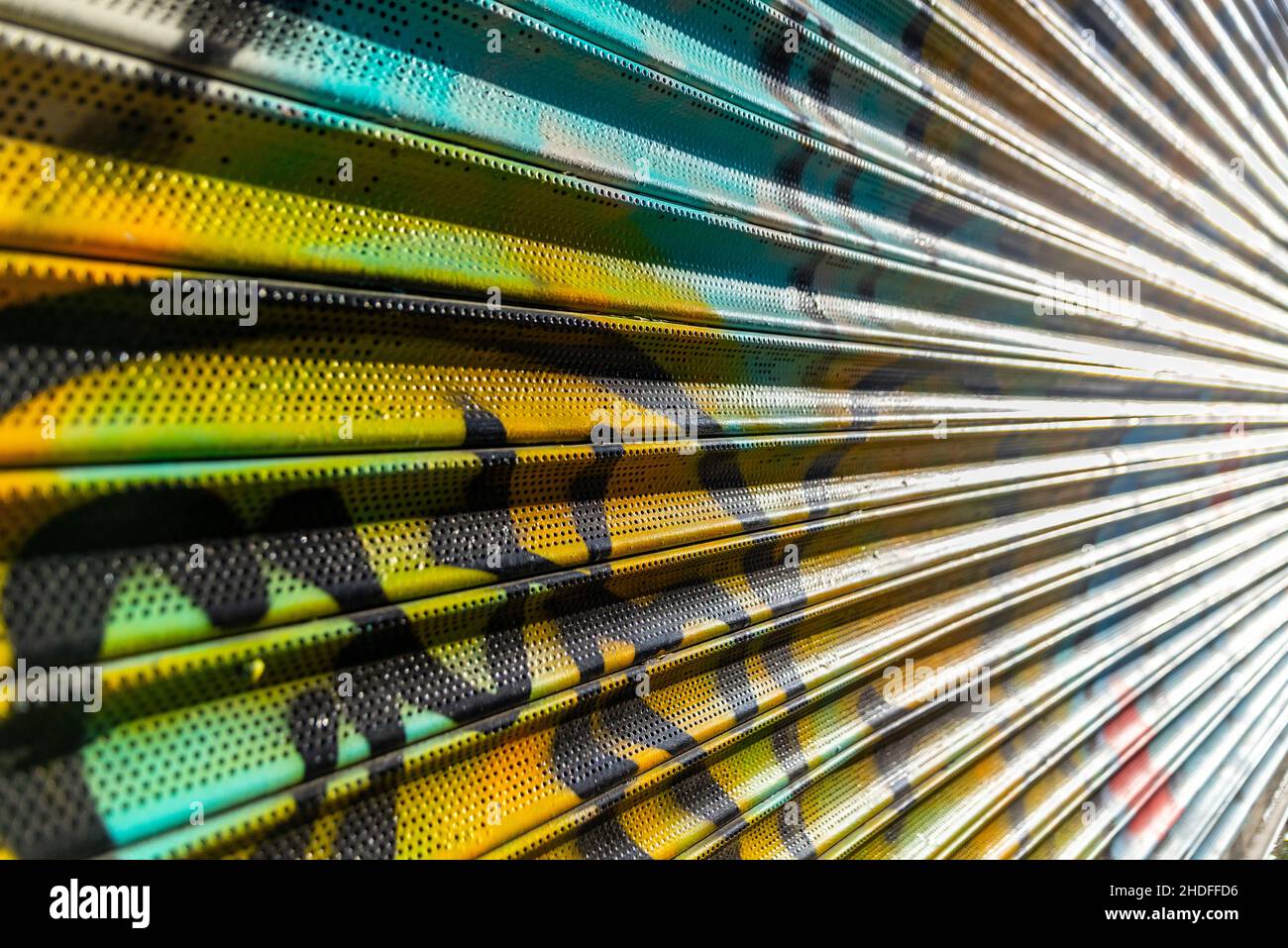 Shop front covered by graffiti hi-res stock photography and images - Alamy