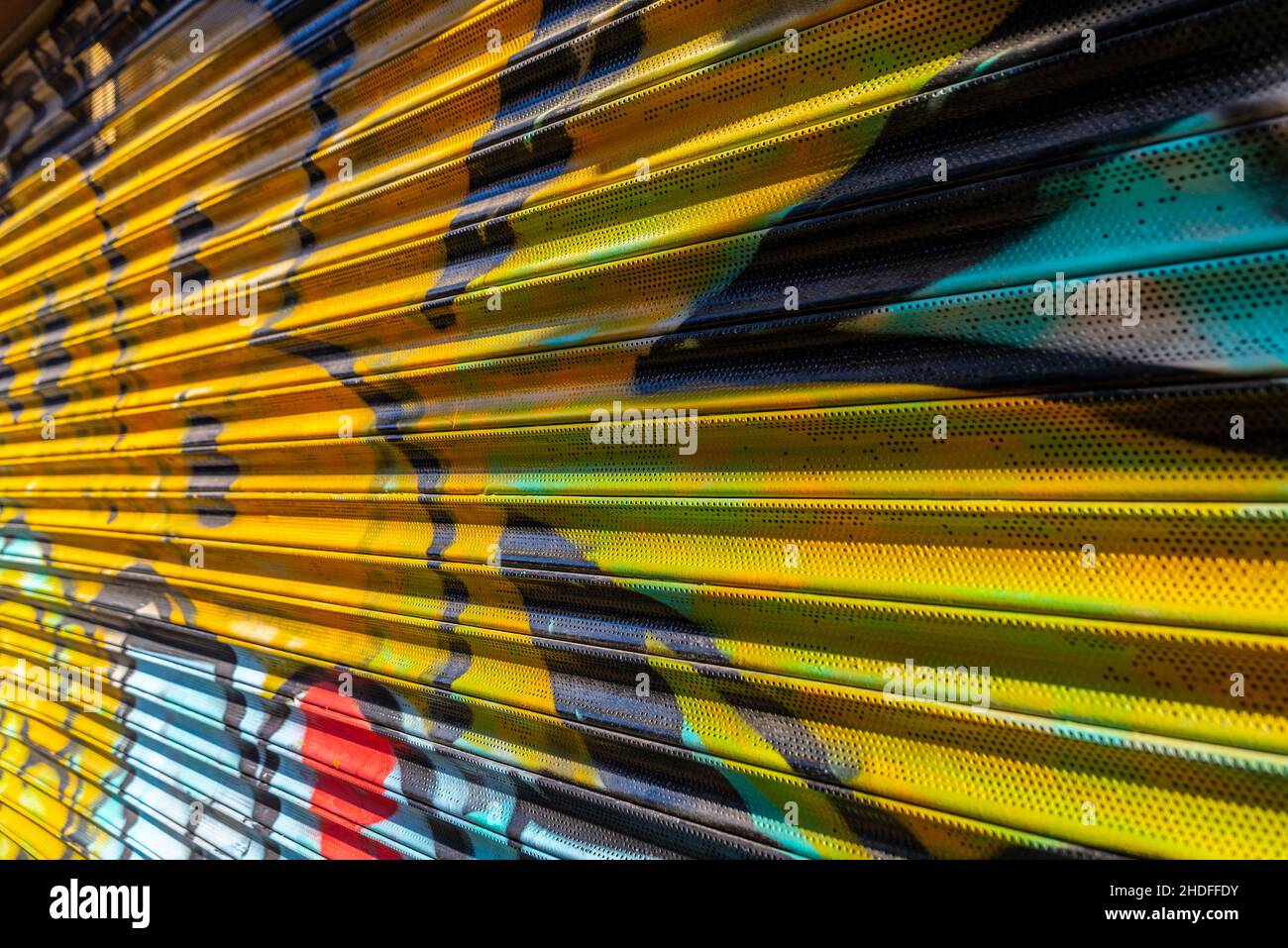 Shop front covered by graffiti hi-res stock photography and images - Alamy