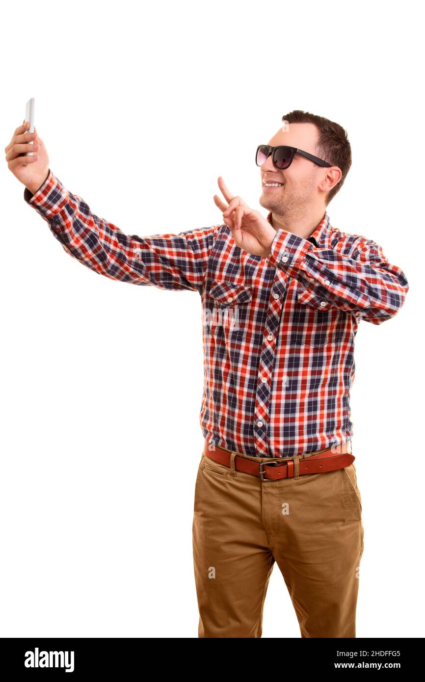 man, peace sign, selfie, guy, men, peace signs Stock Photo - Alamy