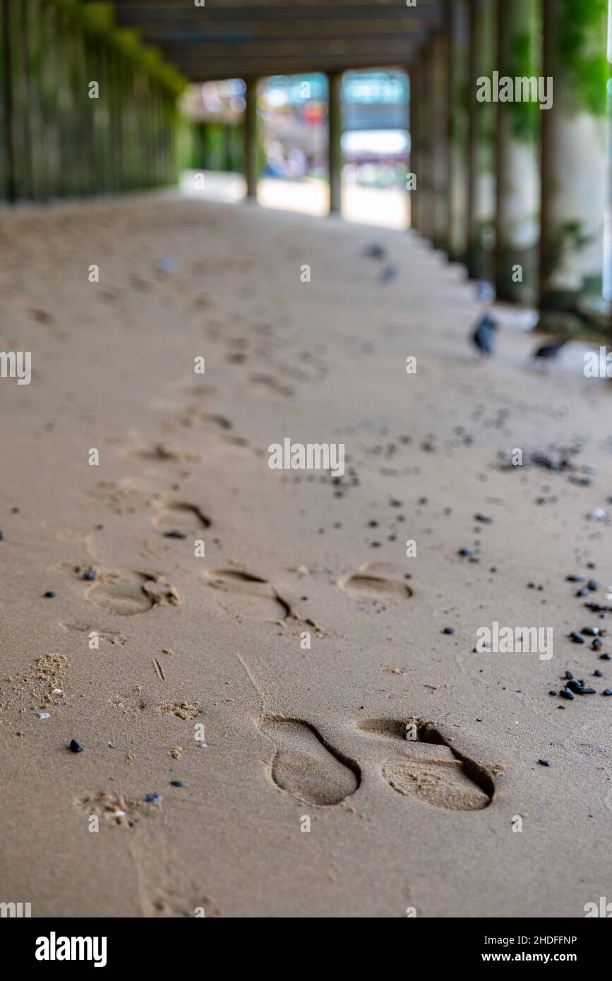 Southbank urban beach and view of the city, London Stock Photo - Alamy