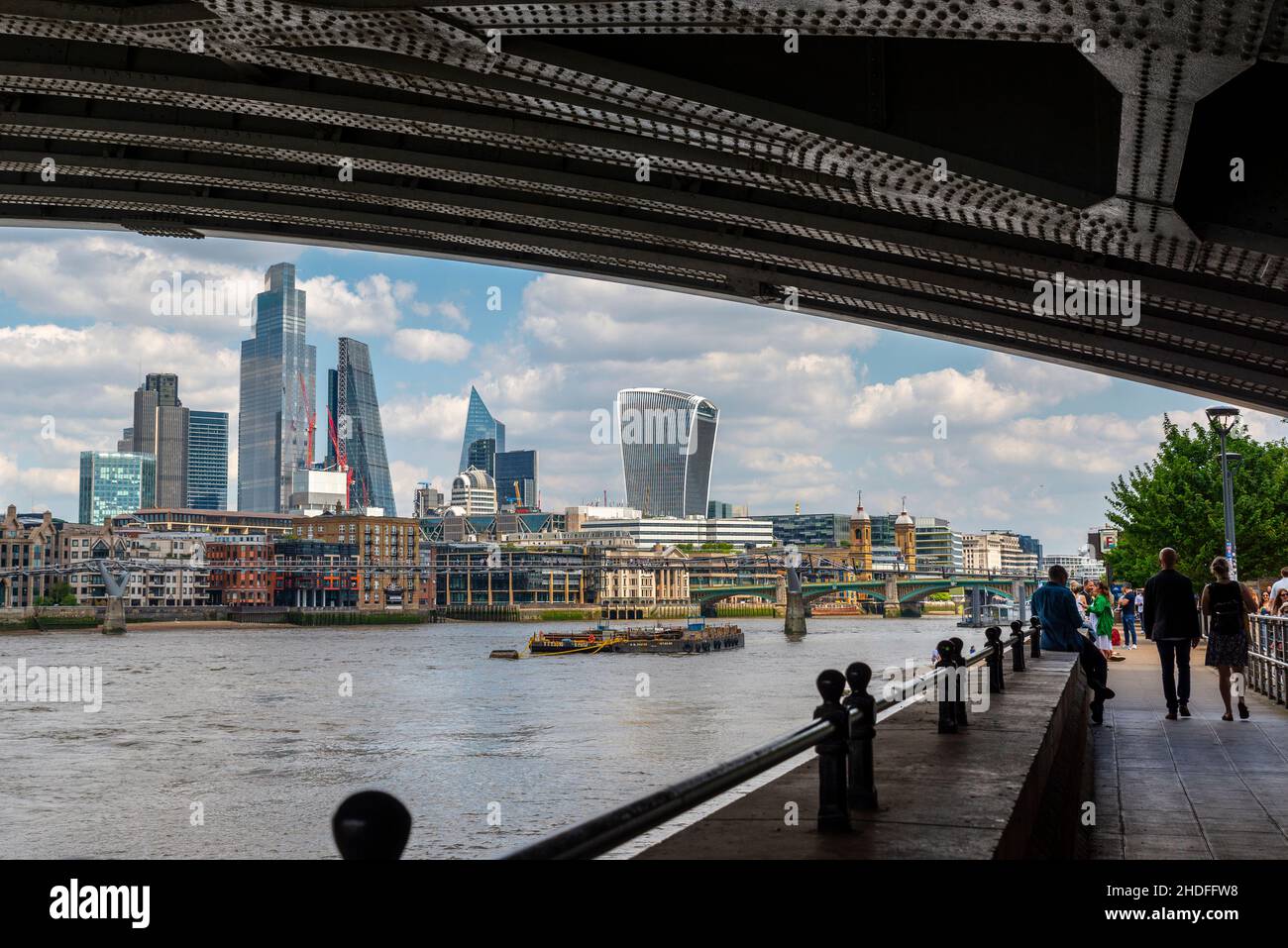 View of the City of London from underneath Blackfriars railway bridge ...