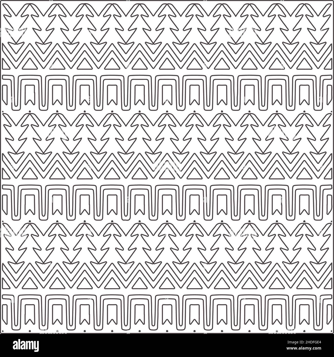 Vector ethnic pattern with symmetrical elements . Repeating geometric ...
