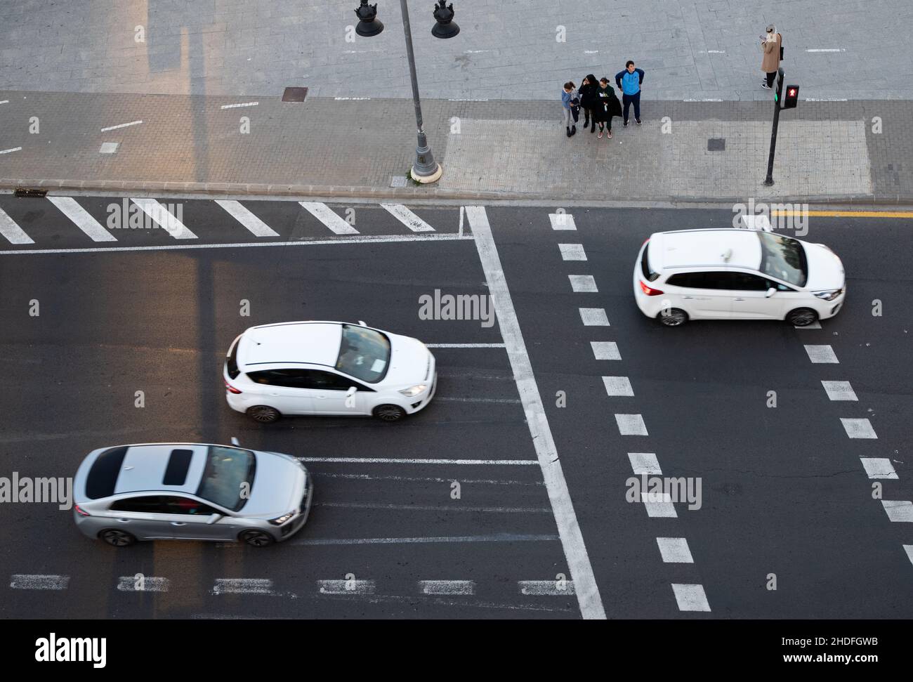 aerial view of street traffic cars and motorcycle Stock Photo - Alamy
