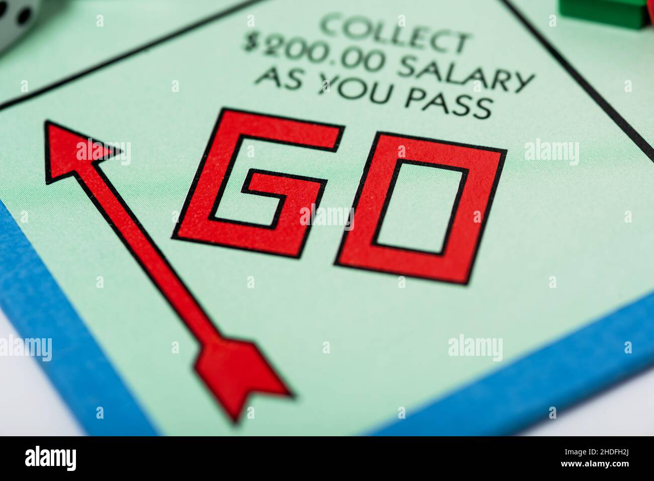 Close up of Monopoly Board game Stock Photo - Alamy