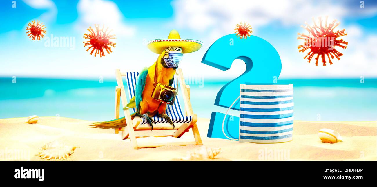 tourism, question mark, beach holiday, corona crisis, tourisms ...