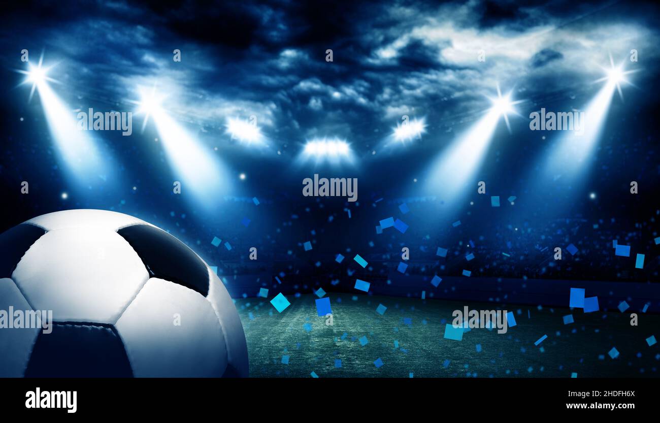 Soccer ball soccer stadium confetti hi-res stock photography and images ...
