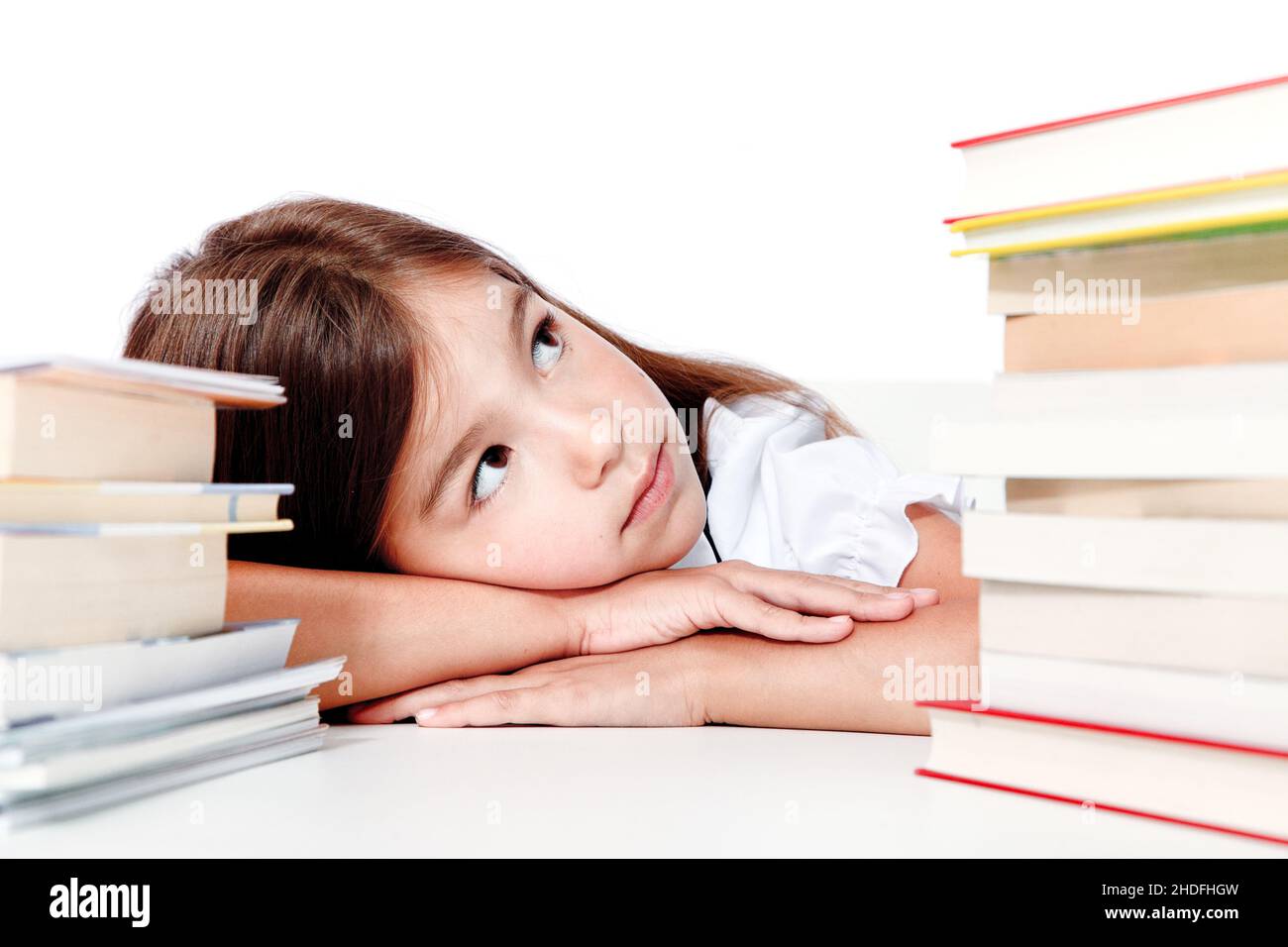Child homework bored studio hi-res stock photography and images - Alamy