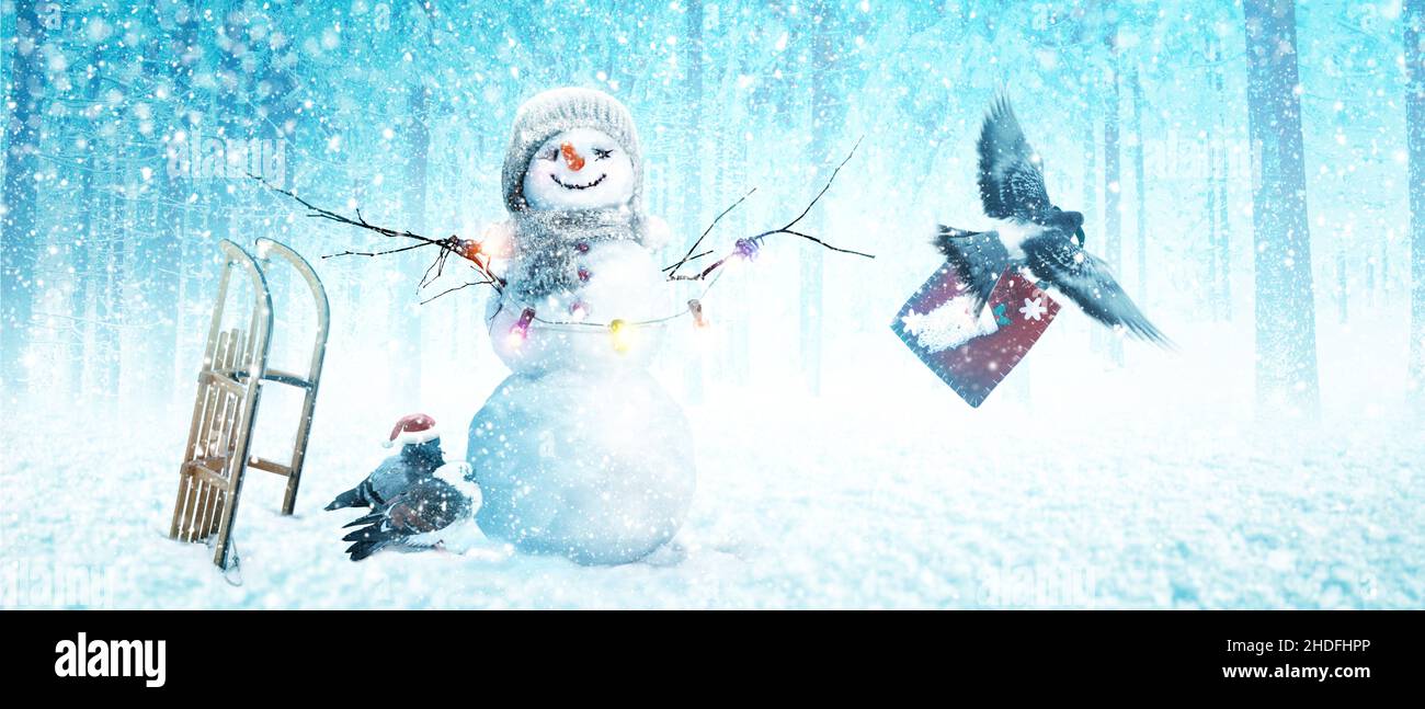 winter, snowman, snowing, winters, snowmen Stock Photo - Alamy