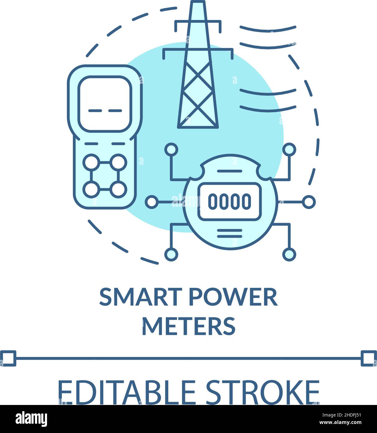 Smart power meters turquoise concept icon Stock Vector Image & Art - Alamy