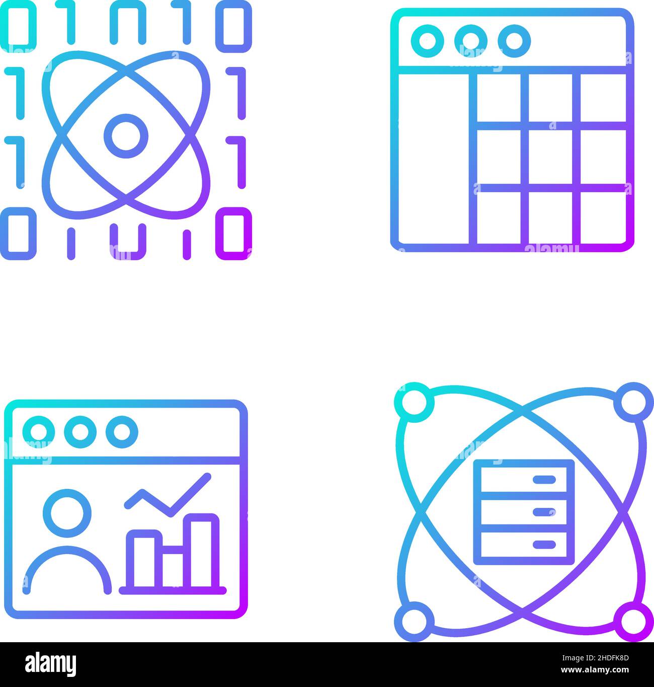 Science data mining gradient linear vector icons set Stock Vector Image & Art - Alamy