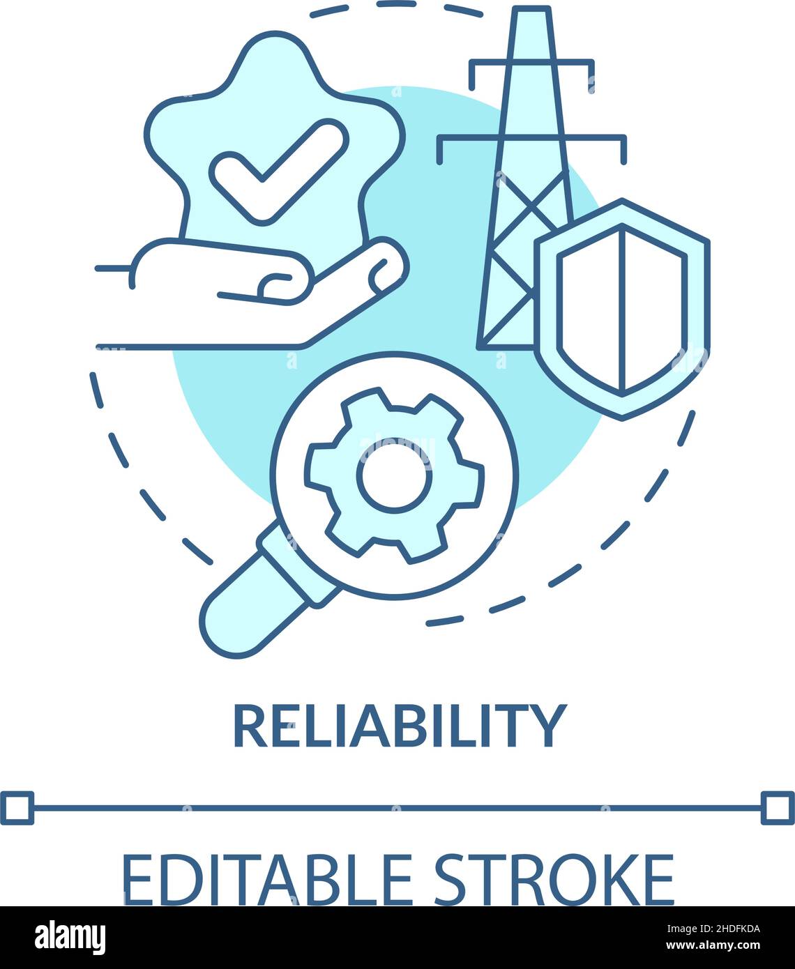 Reliability turquoise concept icon Stock Vector Image & Art - Alamy