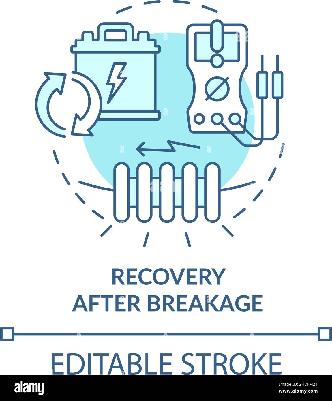 Recovery after breakage turquoise concept icon Stock Vector Image & Art ...