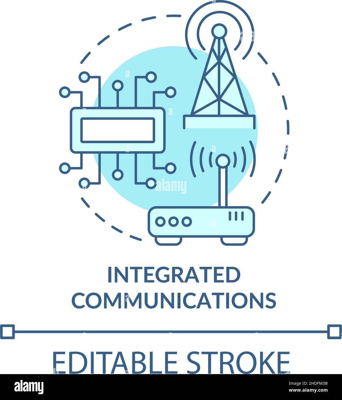 Integrated communications turquoise concept icon Stock Vector Image ...