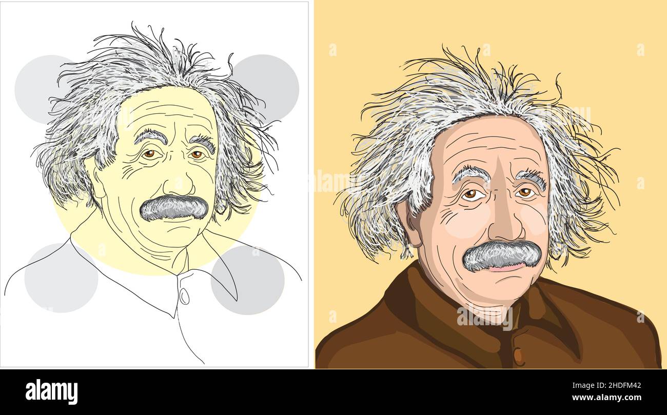 Portrait of albert einstein cartoon Stock Vector Images - Alamy