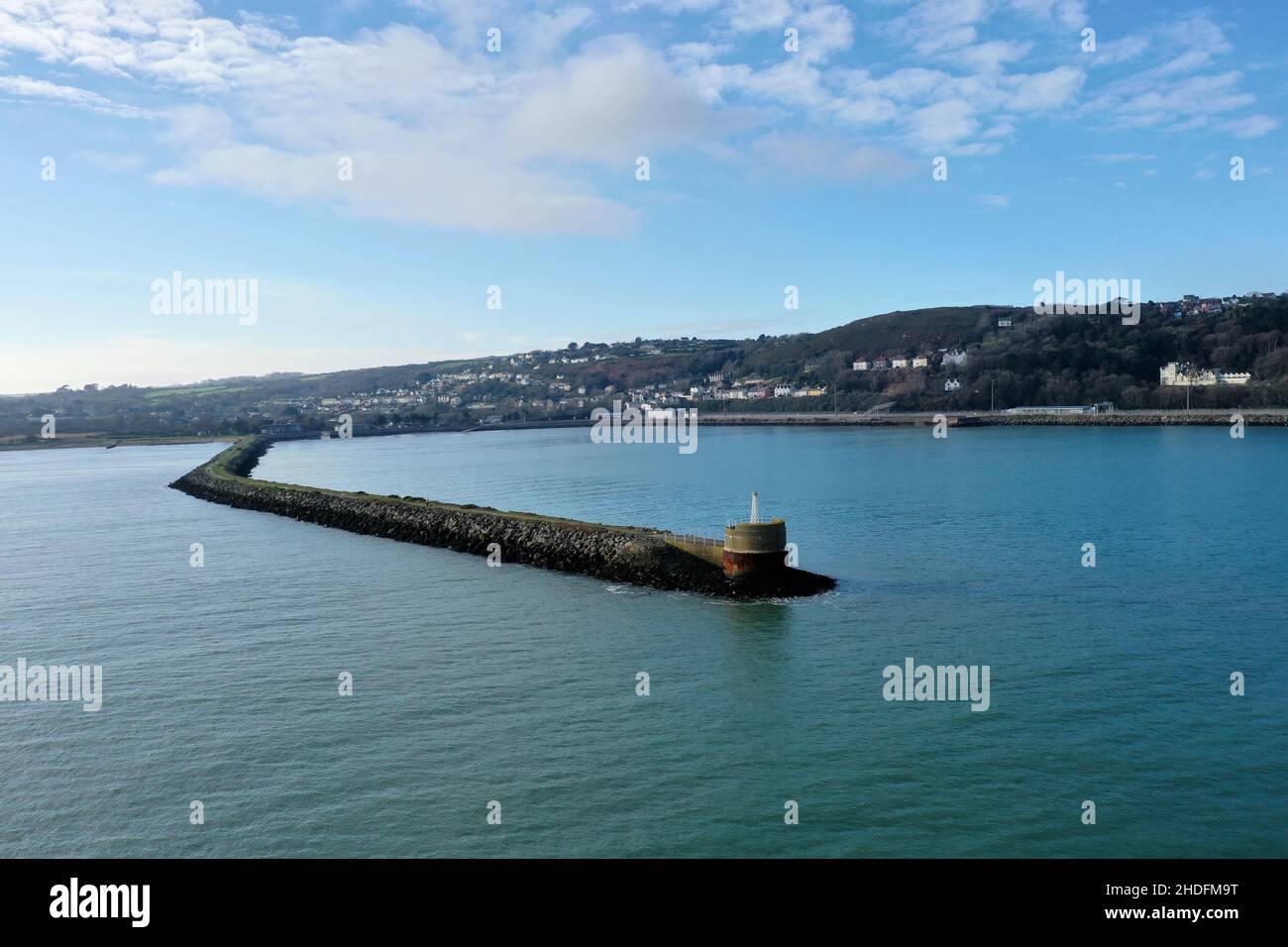 Aerial Photograph of Goodwick Town and Stenaline Ferry and Train Port ...