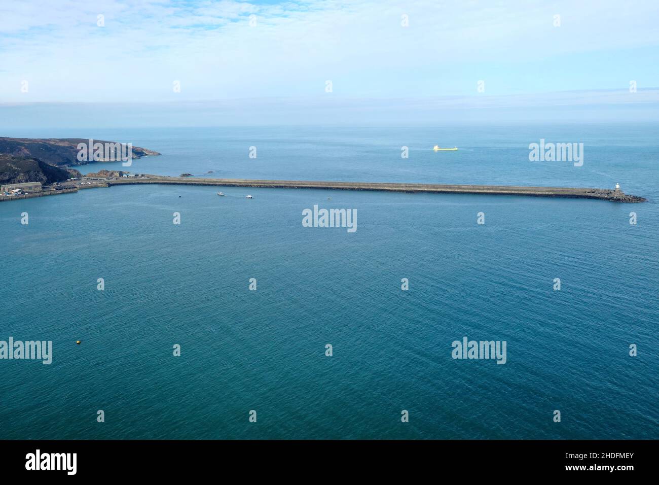 Aerial Photograph of Goodwick Town and Stenaline Ferry and Train Port ...