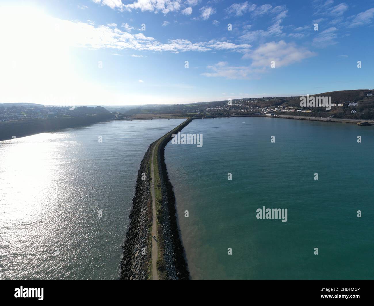 Aerial Photograph of Goodwick Town and Stenalone Ferry and Train Port ...