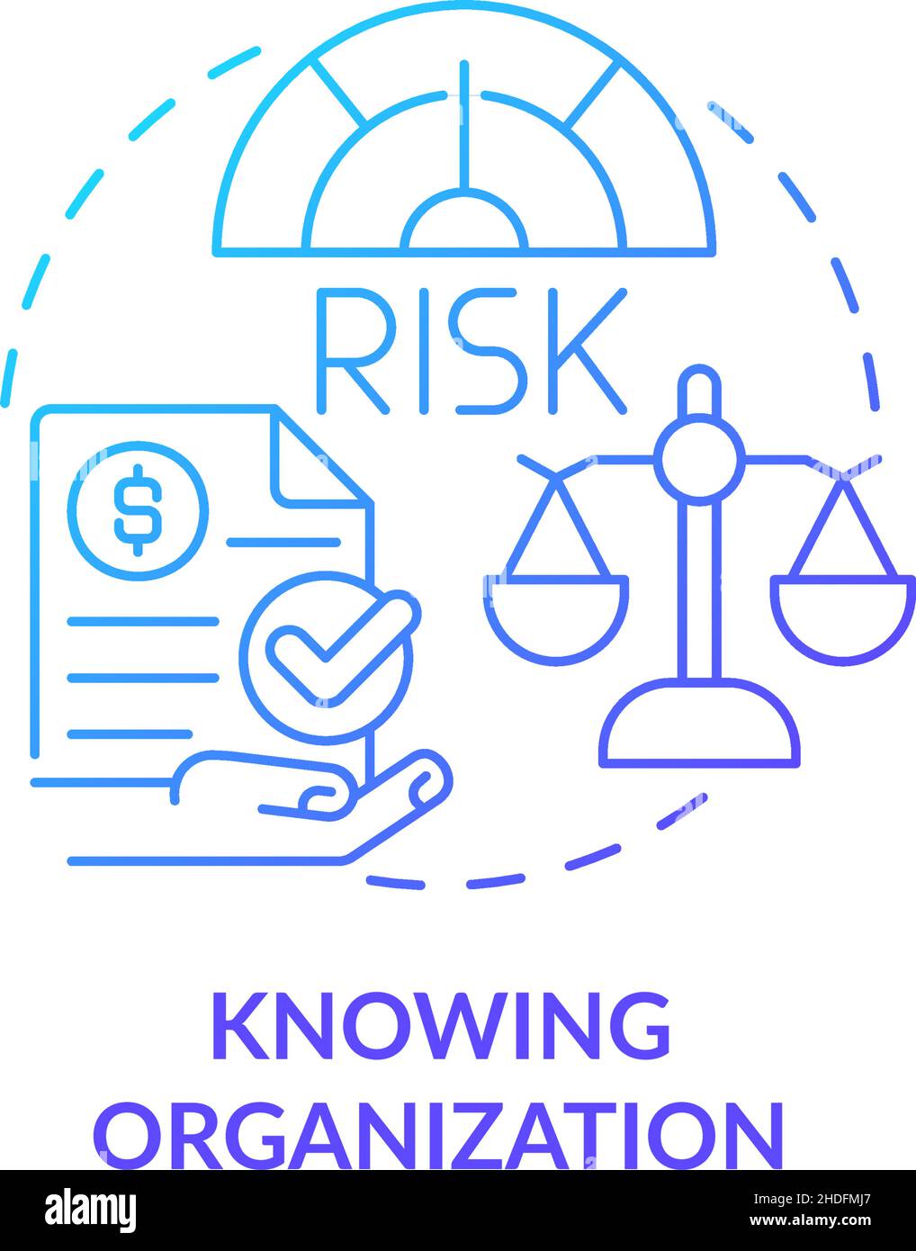 Knowing organization blue gradient concept icon Stock Vector Image ...