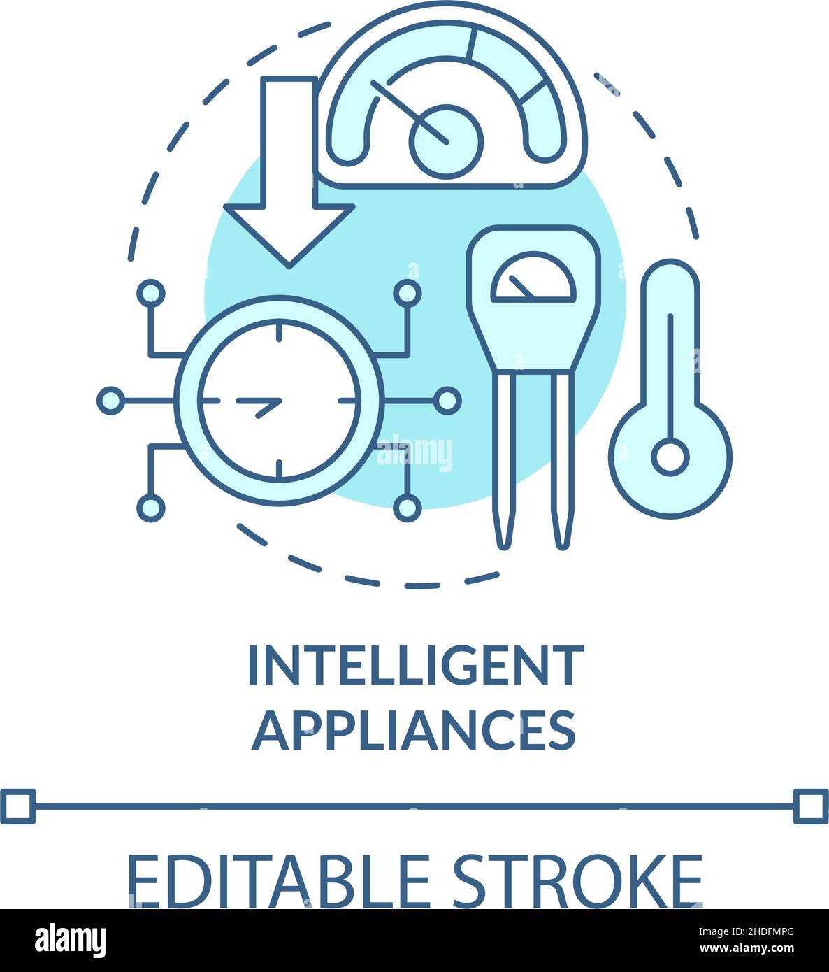 Intelligent appliances turquoise concept icon Stock Vector Image & Art ...