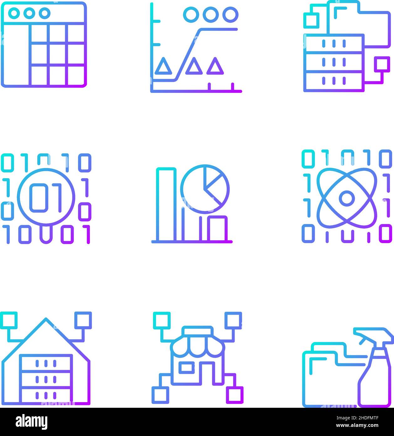 Data mining in industry gradient linear vector icons set Stock Vector Image & Art - Alamy
