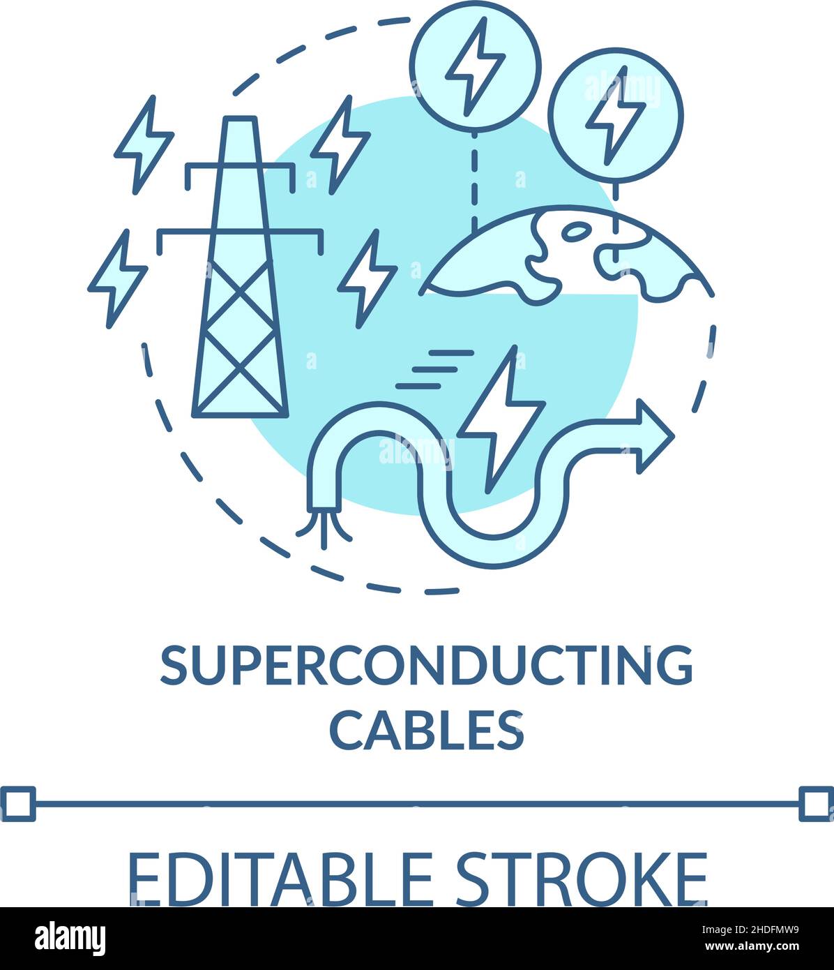 Superconducting cables turquoise concept icon Stock Vector Image & Art ...